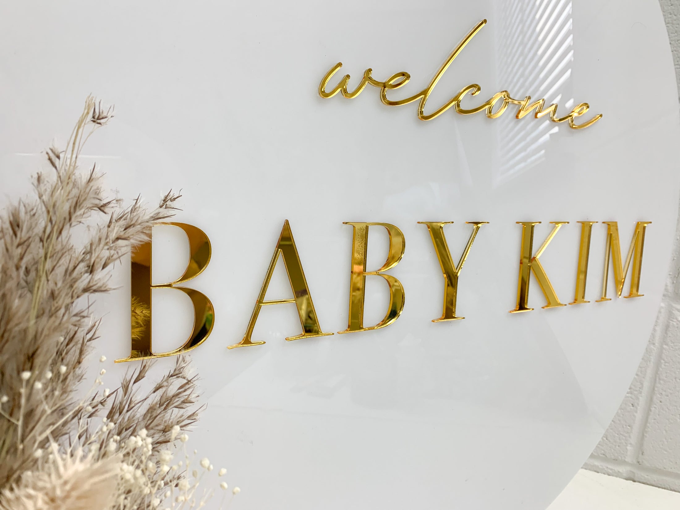 Custom Acrylic Wedding Welcome Sign | Modern Personalized Event Sign ...